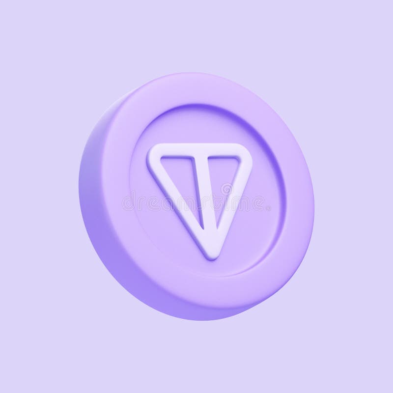 Minimalist Purple Coin with Triangular Symbol Stock Illustration ...