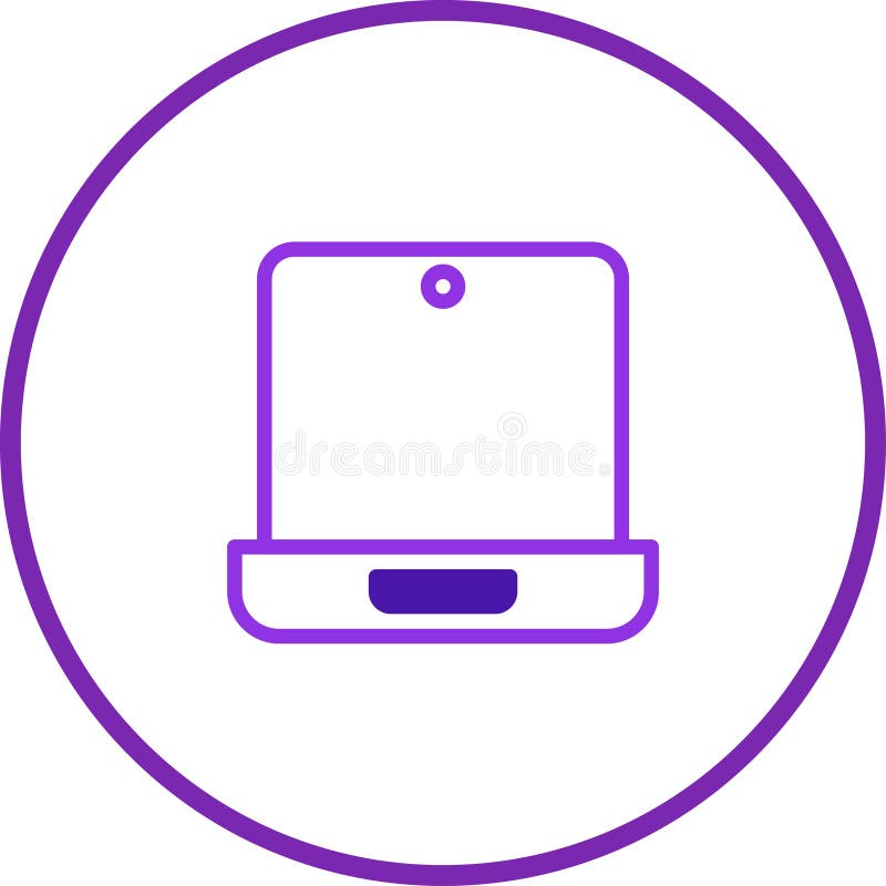 Minimalist Purple Laptop Icon Inside Circle Frame Representing ...
