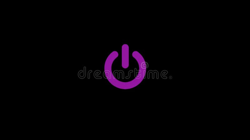 Minimalist Purple Power Symbol on Black Background Stock Illustration ...