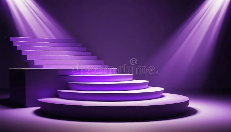 A Minimalist Purple Stage Set with Soft Lights that Highlights ...