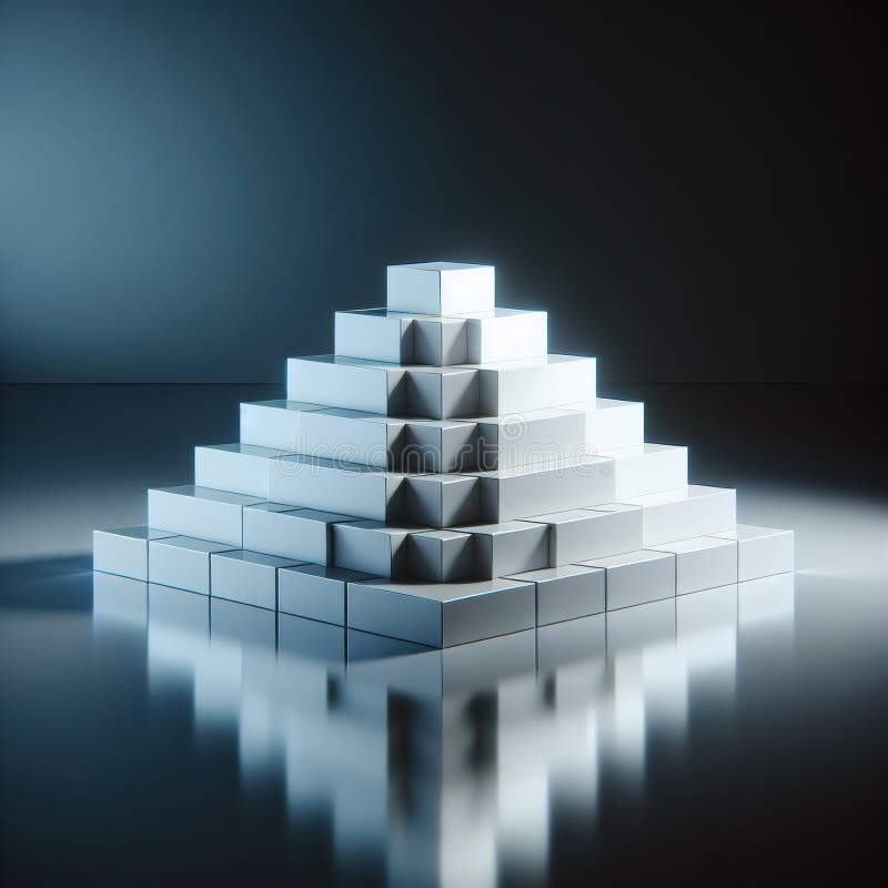 Minimalist Pyramid of White Boxes Stock Image - Image of arrangement ...