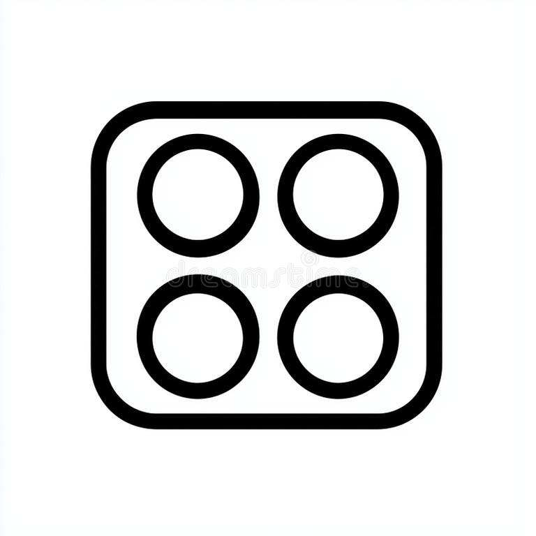 Minimalist Quadrant Icon Featuring Four Circles in a Square Layout ...