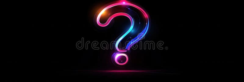 Minimalist Question Mark Design with Glowing Light Bursts in Modern ...