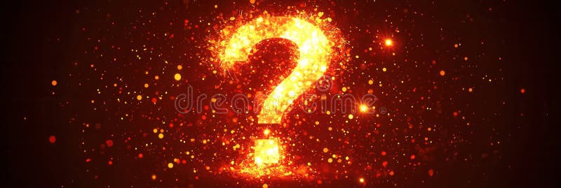 Minimalist Question Mark Glowing with Light Bursts in Modern Flat Style ...
