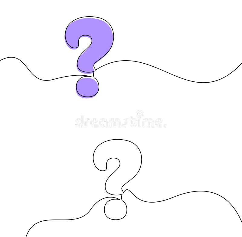 Minimalist Question Marks with Purple Accent Stock Illustration ...