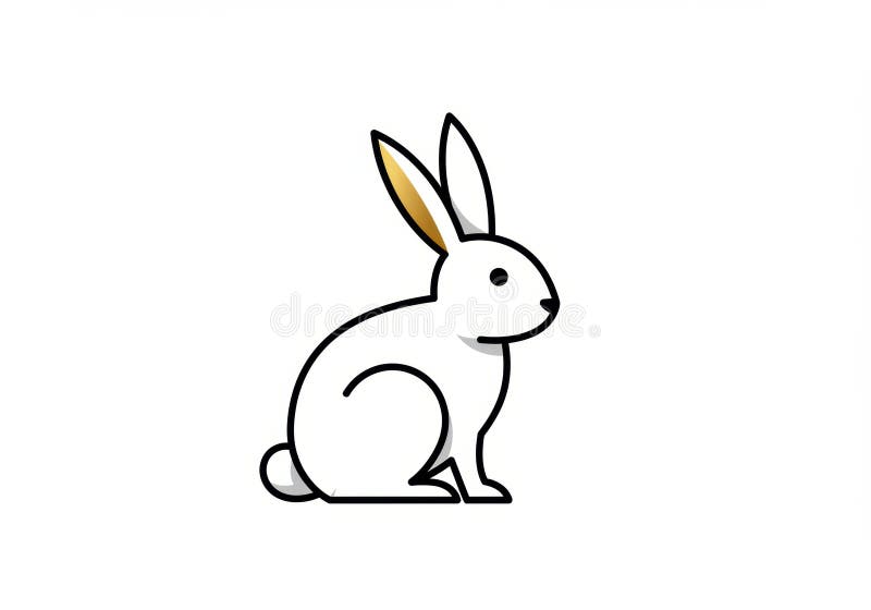 Minimalist Rabbit Illustration Featuring Simple Lines and Soft Gradient ...