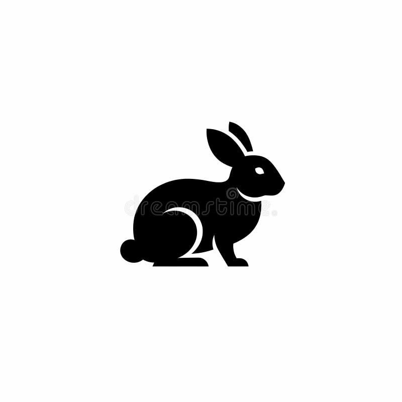 Minimalist Rabbit Silhouette Stock Illustration - Illustration of ...