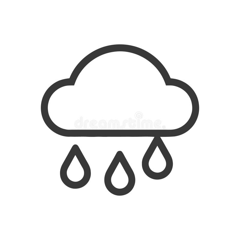 Rainy Cloud Icon: Simple Weather Symbol Design Stock Vector ...