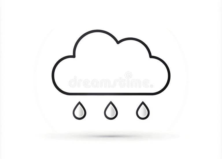 Minimalist Rain Cloud Vector Illustration: a Versatile Weather Icon for ...