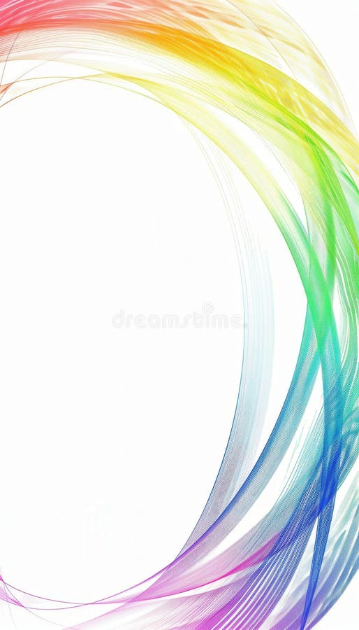 Minimalist Rainbow Frame Design with Multicolored Lines on Clean White ...