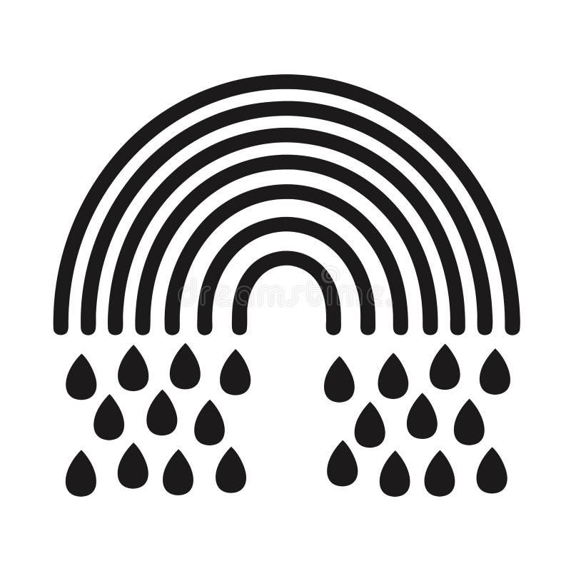 Minimalist Rainbow with Rain Drops Vector Symbolizing Weather and Hope ...