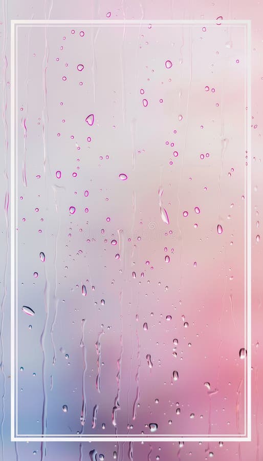Minimalist Rainy Day Frame with Subtle Raindrop Patterns and Pastel ...