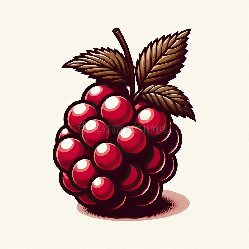 Minimalist Raspberry Design Stock Illustration - Illustration of ...