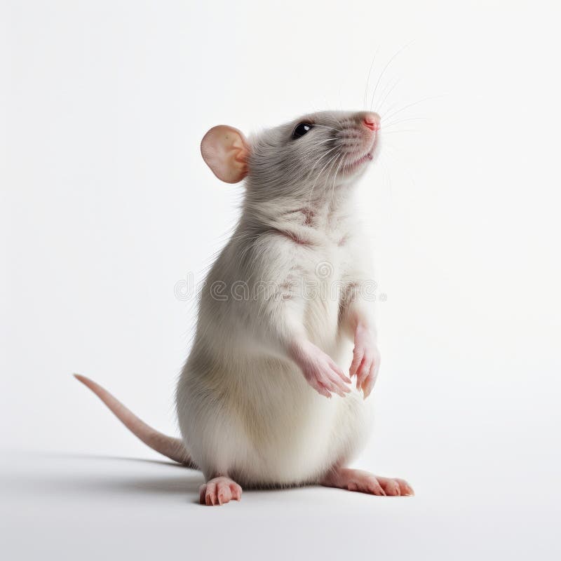 Minimalist Rat Sitting Down on White Background Stock Illustration ...