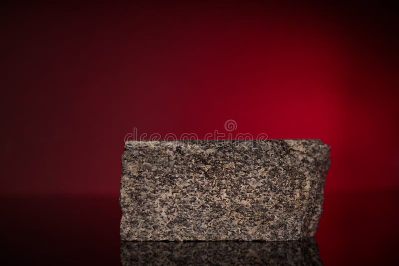 Minimalist, Raw Granite Platform on a Black Background. Product ...
