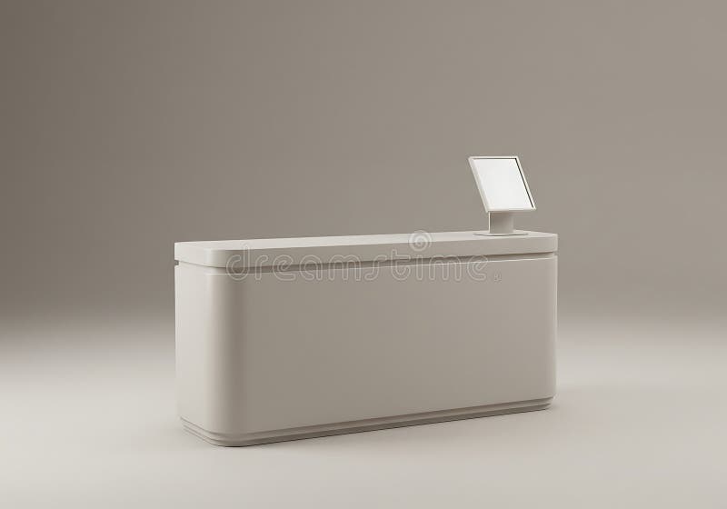 Minimalist Reception Desk with Display Screen, Elegant Design ...