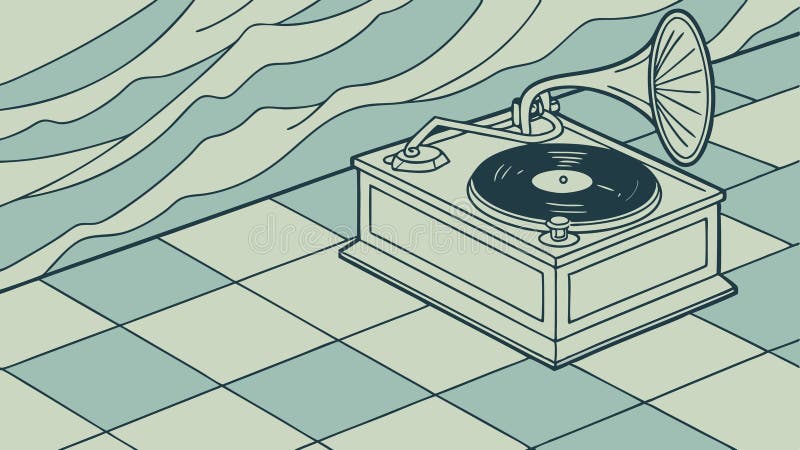 Minimalist Record Player Vector Illustration, Clean Audio, Vector ...