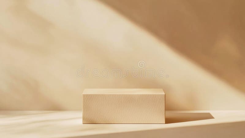 Minimalist Rectangular Beige Packaging Box Mockup Soft Shadows ...