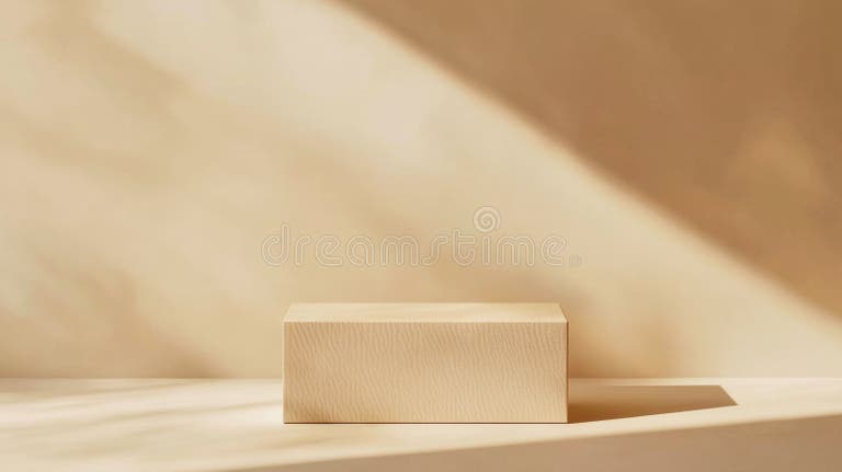 Minimalist Rectangular Beige Packaging Box Mockup with Soft Shadows on ...
