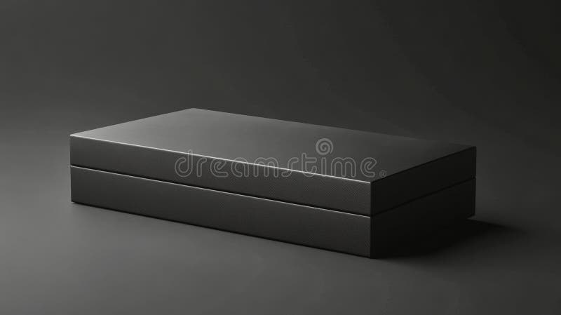 Minimalist Rectangular Black Box Mockup with Sleek Matte Finish on Grey ...