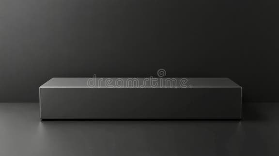 Minimalist Rectangular Box in Neutral Grey Color Isolated on Deep Black ...