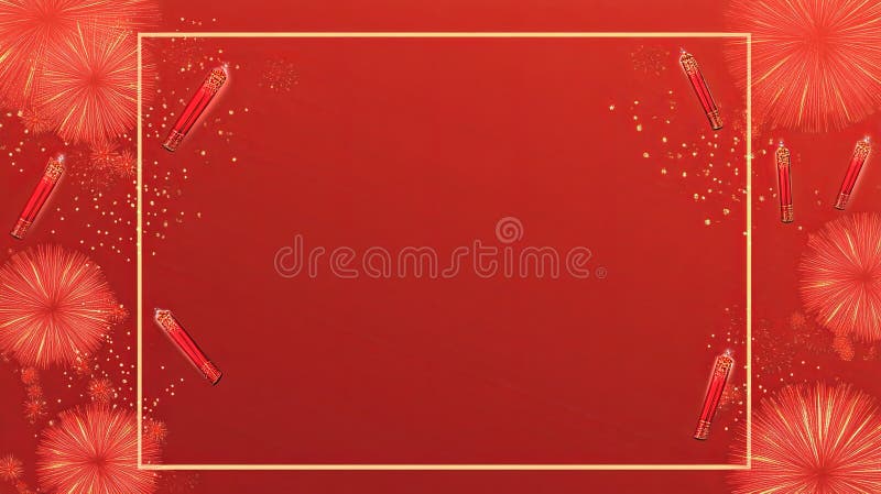 A Minimalist Rectangular Frame with Firecracker Designs Along the Stock ...