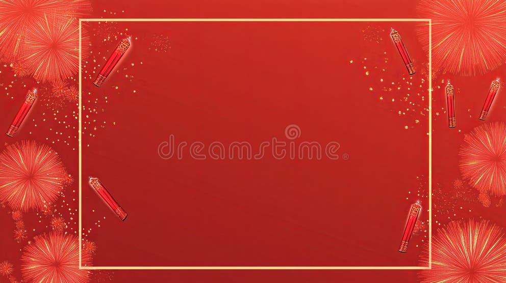 A Minimalist Rectangular Frame with Firecracker Designs Along the Stock ...