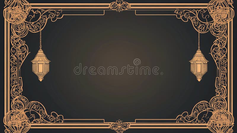 A Minimalist Rectangular Frame with Intricate Lantern Designs in Each ...