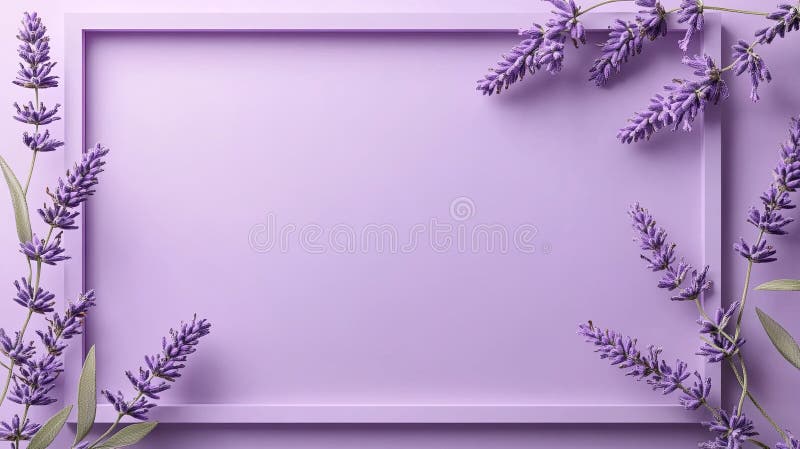 Minimalist Rectangular Frame with a Lavender Outline and a Single Stock ...