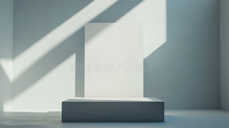Minimalist Rectangular Podium in Symmetrical Space Stock Illustration ...