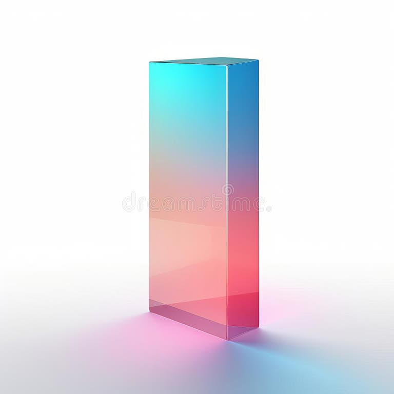 Minimalist Rectangular Prism with Gradient Color Transition Stock ...