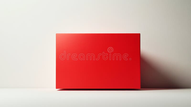 Minimalist Rectangular Red Box on a White Background with Studio ...