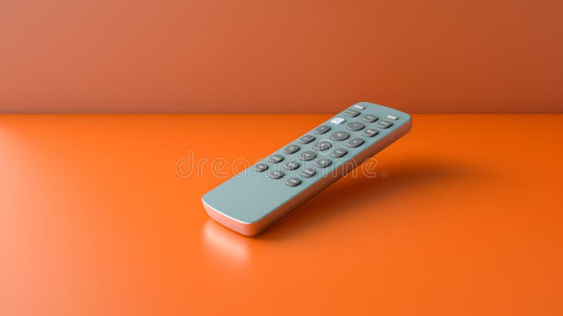 Minimalist Rectangular Remote Control on Orange Surface Stock ...