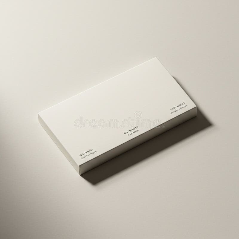 A Minimalist Rectangular White Box with Neatly Printed Black Text on ...