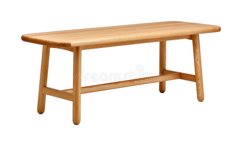 Minimalist Rectangular Wooden Table with Rounded Edges and Sturdy Legs ...