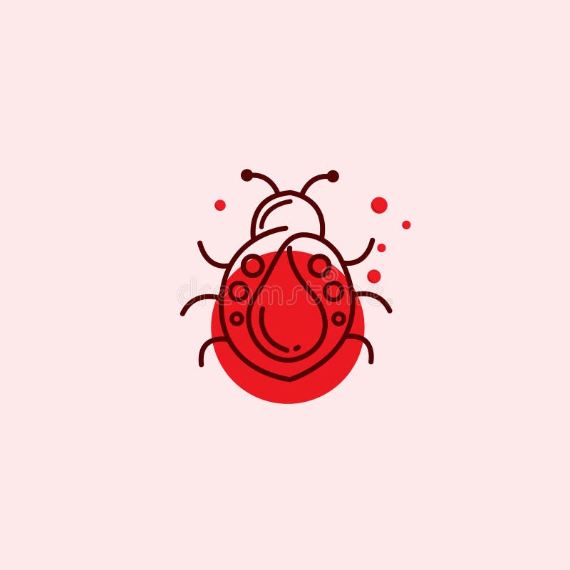 Minimalist Red Bug Logo Design Template Stock Vector - Illustration of ...