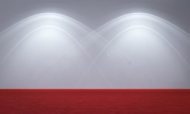 Minimalist Red Carpet and Abstract Light Patterns Stock Illustration ...