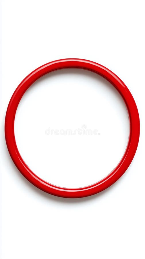 Minimalist Red Circular Ring on White Background Stock Photo - Image of ...