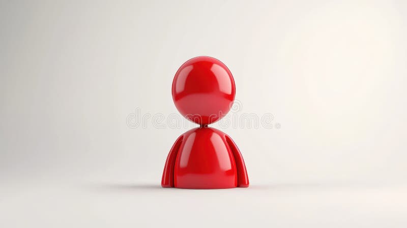 Minimalist Red Figure Against White Backdrop, Study in Contrast and ...