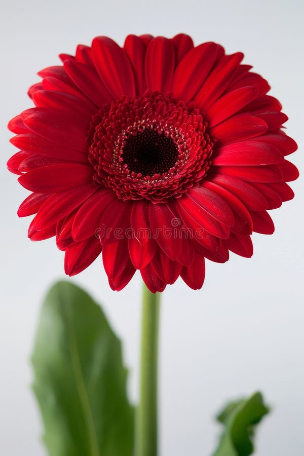 Minimalist Red Flower with Layered Petals on White, Soft Focus, Perfect ...