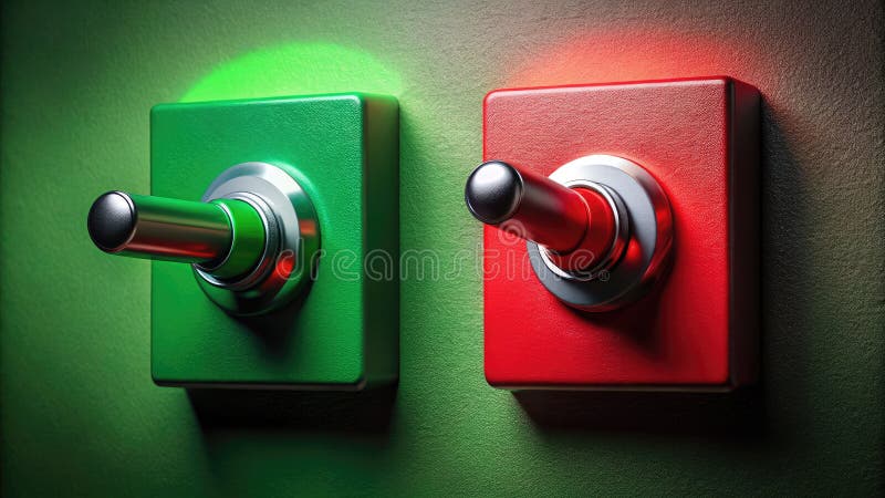Minimalist Red and Green Toggle Switch Buttons a Striking Photography ...