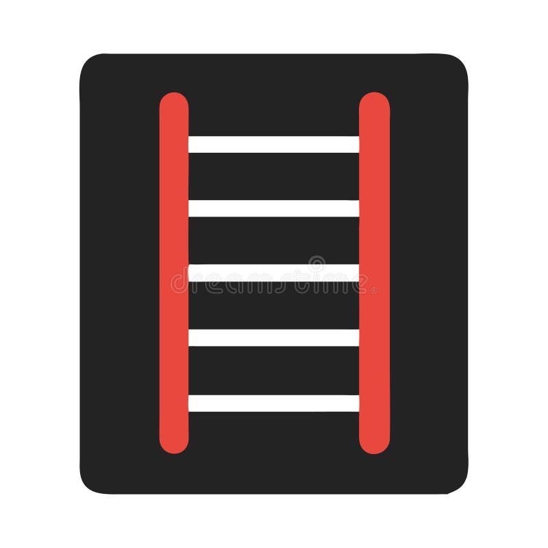 Minimalist Red Ladder in Black Square Vector Illustration Stock ...