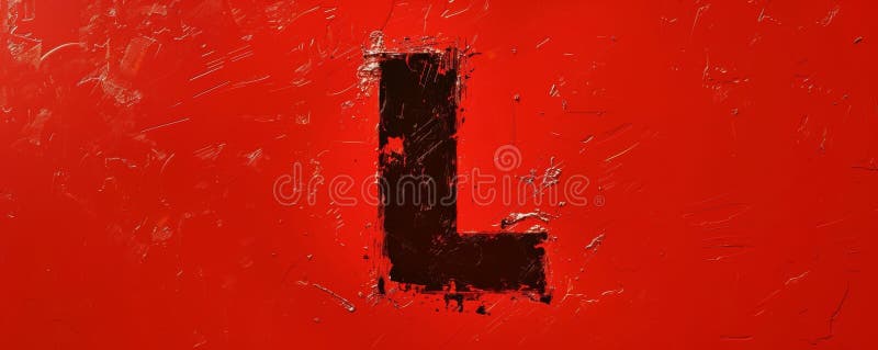 Minimalist Red Letter L Art Stock Image - Image of creative, minimal ...