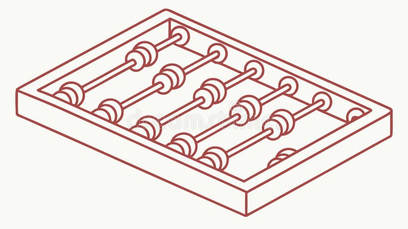 Minimalist Red Line Art of an Abacus for Counting and Mathematics ...