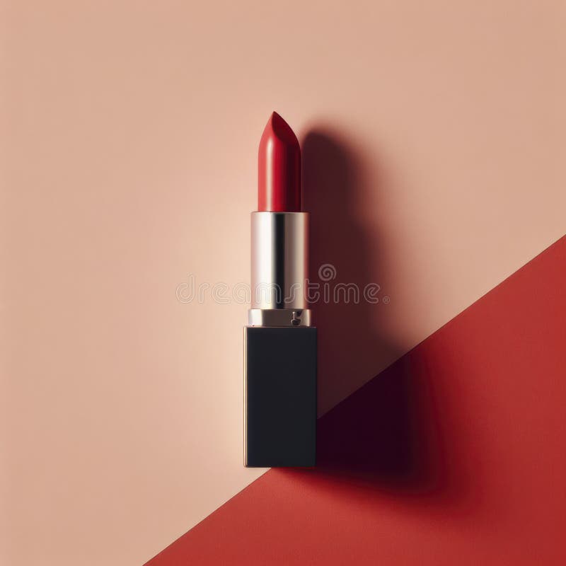 Minimalist of Red Lipstick on Color Background Background. Ai ...