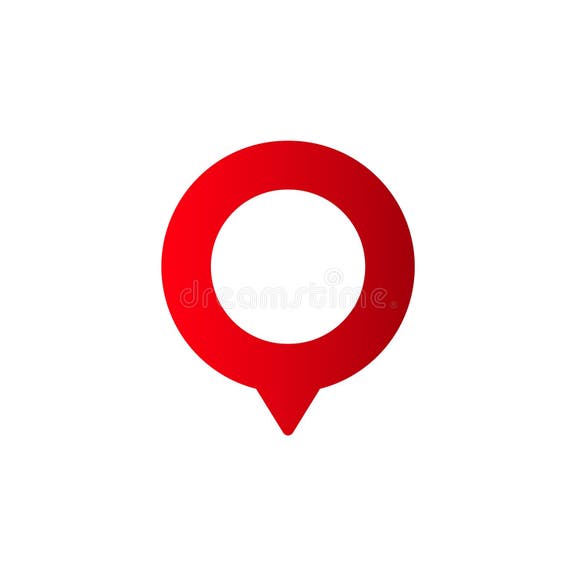 Minimalist Red Map Pointer Icon with Gradient Design Stock Illustration ...