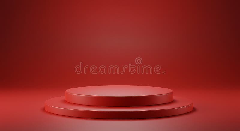 Minimalist Red Pedestal on Plain Background for Product Display Stock ...