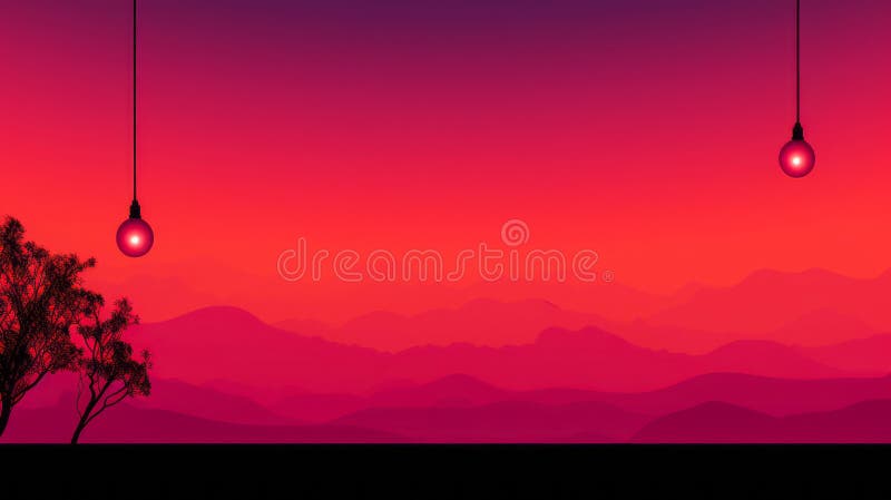 Minimalist Red on a Purple Background Negative Space Simplicity Flat ...