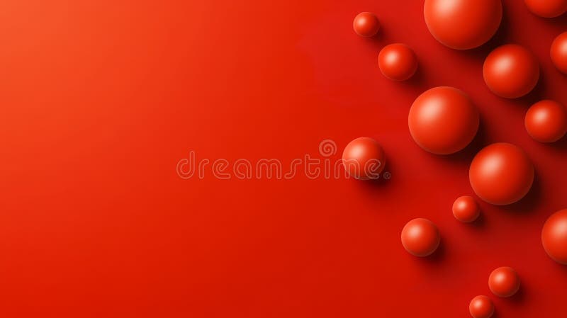 Minimalist Red Spheres on Red Backdrop Study in Monochromatic Visuals ...