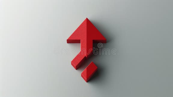 Minimalist Red Stock Ticker Arrow Pointing Steeply Down Against Grey ...